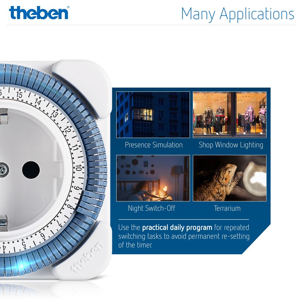 Analoge Zeitschaltuhr/Steckdosen Schaltuhr theben-timer 26