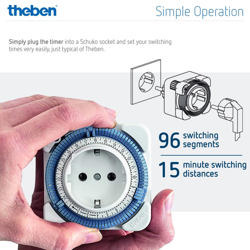 Analoge Zeitschaltuhr/Steckdosen Schaltuhr theben-timer 26